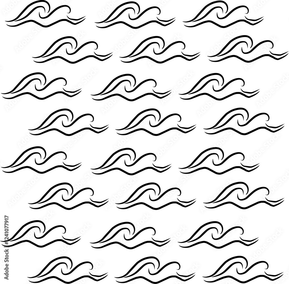 Icon of wave style design. Editable stroke with various design shapes ...