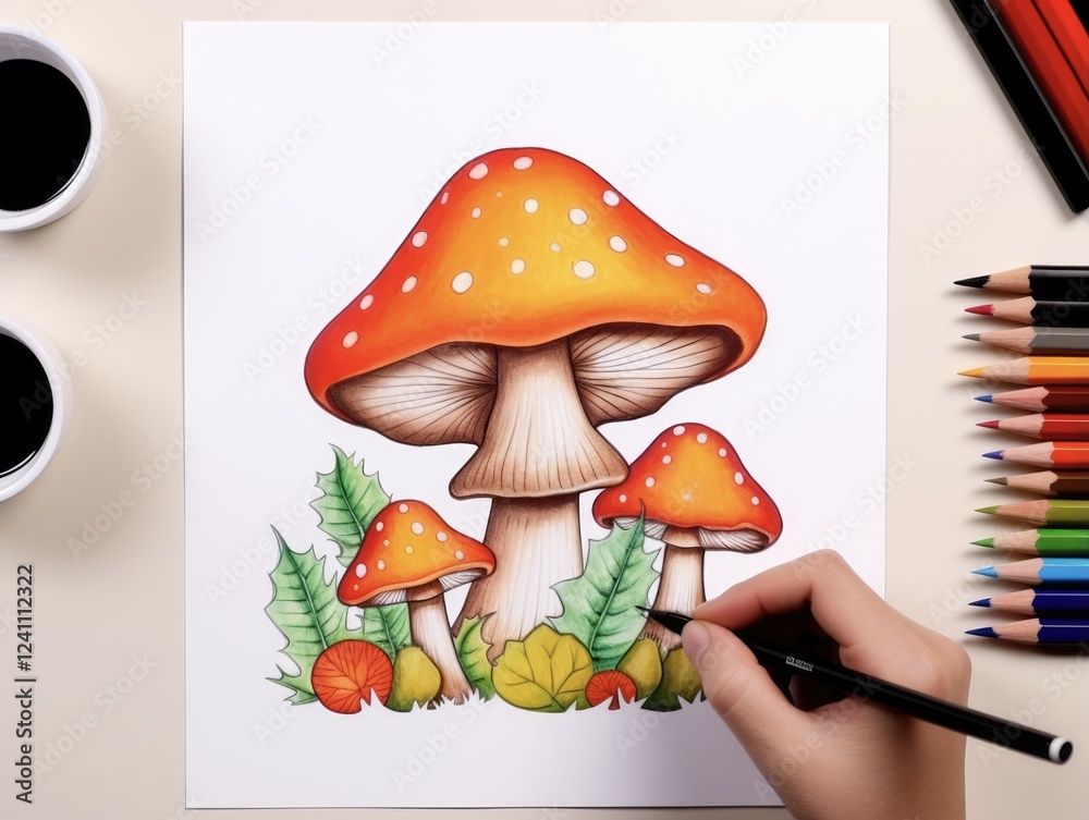 How to Draw a Cute Mushroom: Step-by-Step Drawing Tutorial for ...
