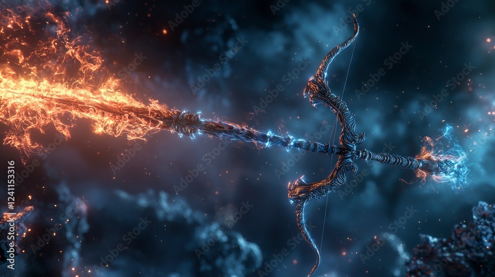 Glowing magical weapons of the gods fantasy realm digital art cosmic ...