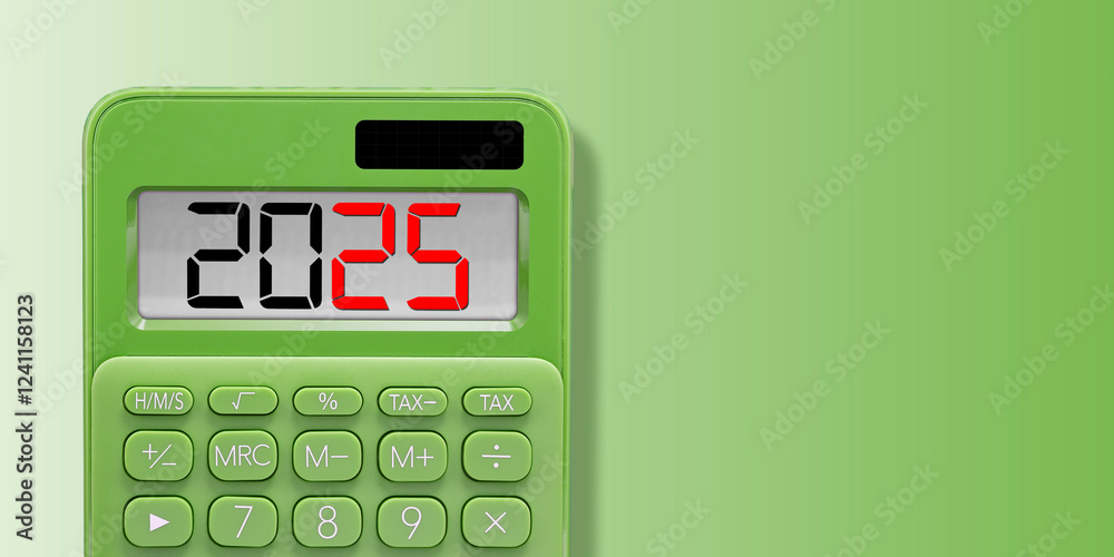 CALCULATOR WITH THE NUMBER 2025 ON DISPLAY - New year 2025 budget ...