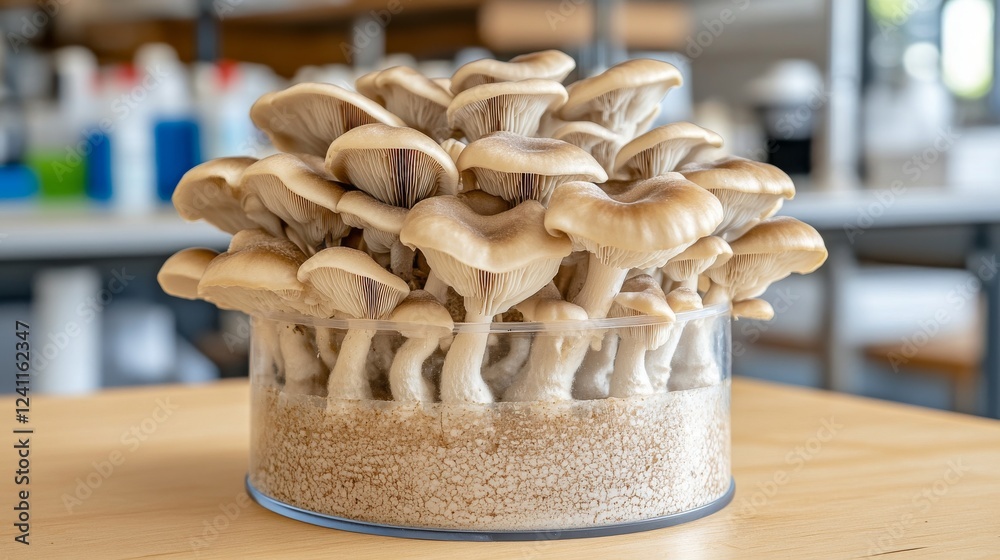 Observing mushroom mycelium growth on a petri dish highlights research and methods for fungal ...