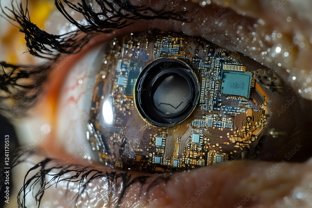 Human eye with cyber retinal recognition for neuro link connection ...