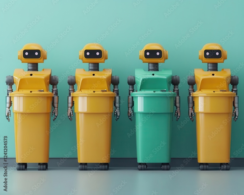 AIoperated waste collection systems with robotic garbage sorters Stock ...