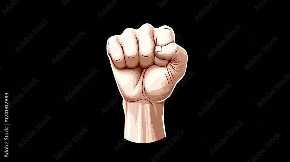 strong and bold raised fist symbolizes power, unity, and resistance ...