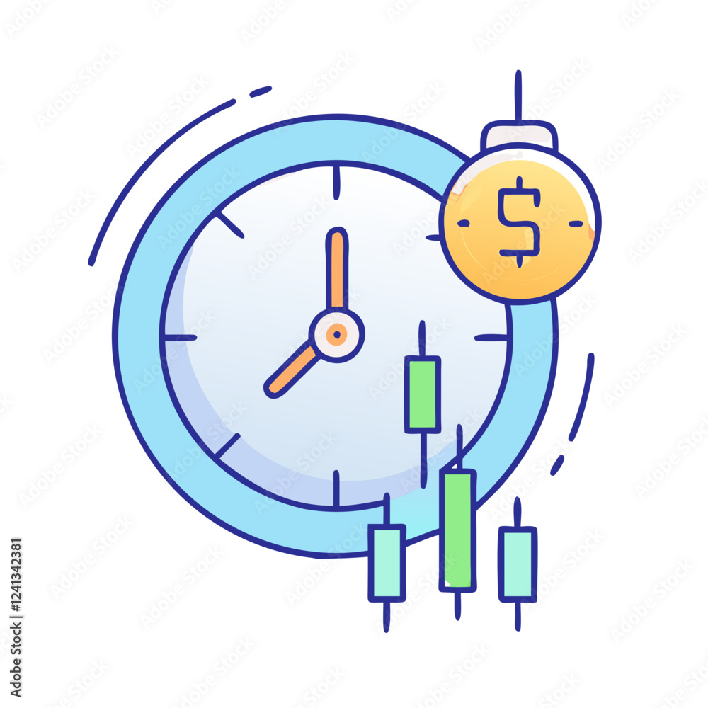 Vector de Stock trading hours icon, trading hours vector illustration ...