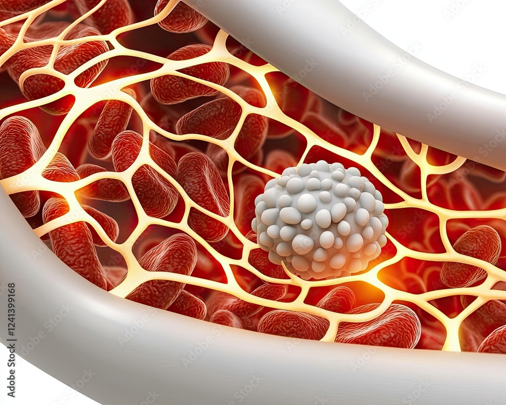 Microscopic views of white blood cells in the bloodstream display an ...