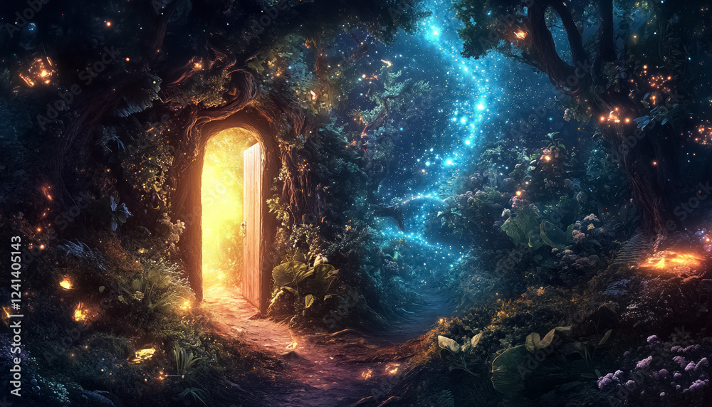 magic fantasy door to another world, parallel dimensions and heaven ...