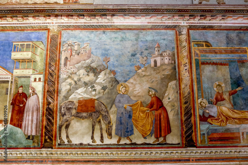 Basilica of Saint Francis of Assisi, Umbria, Italy. Upper church. The ...