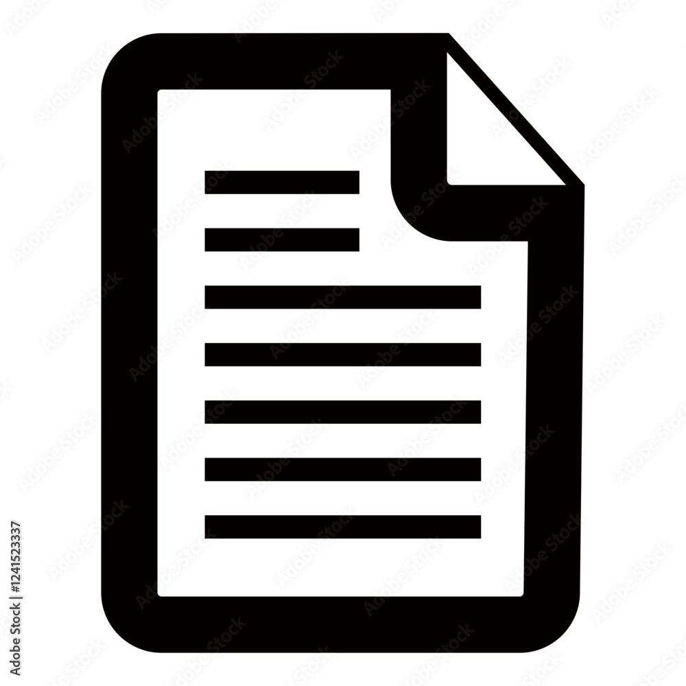 Document icon with a folded corner and checklist lines on a clipboard ...