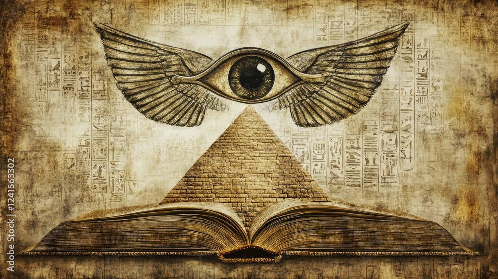 Ancient Egyptian symbols like the Eye of Horus blend with visuals of ...