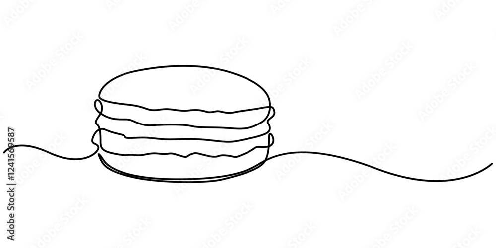 Macaroon one line drawing vector, Continuous one line drawing of ...