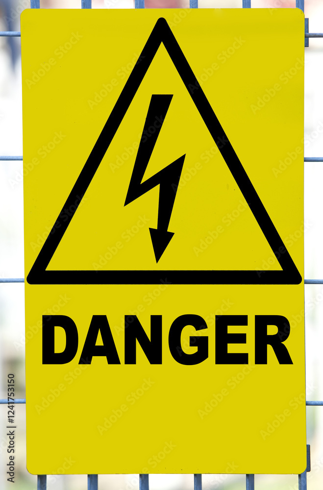 sign with the big word danger and the lightning bolt inside the ...