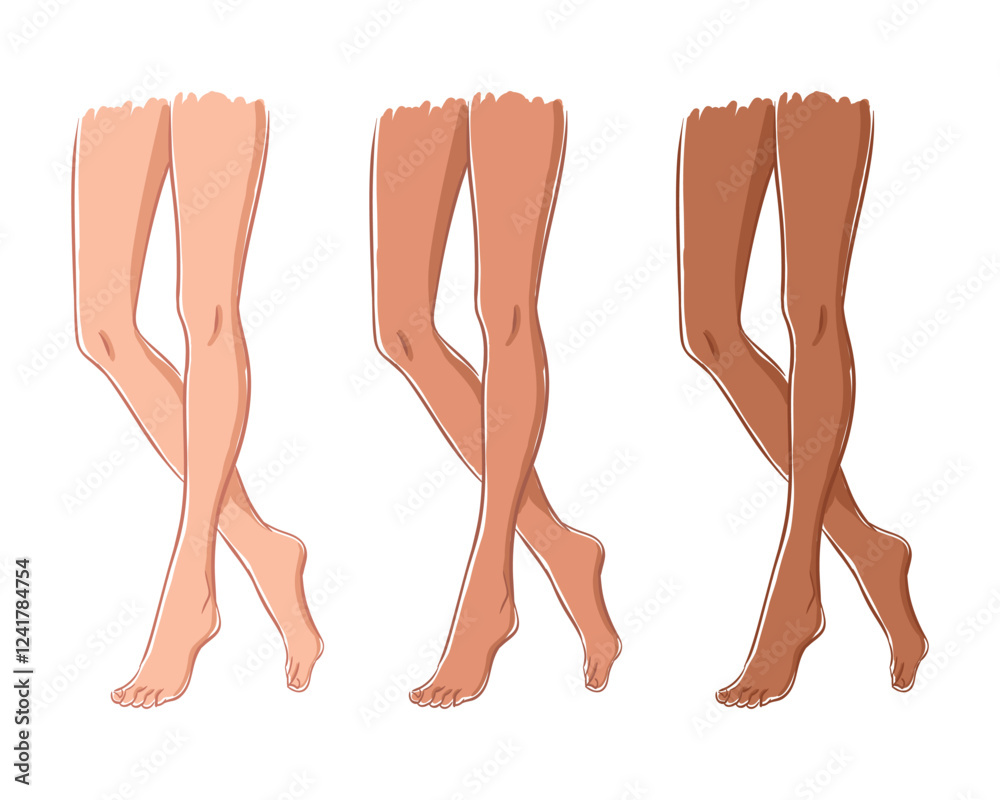 Vector fashion sketch illustration of beautiful, slim female legs ...