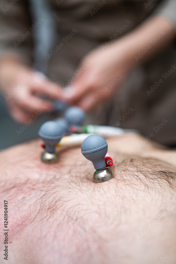 Cardiac procedure by medical team. A medical team is performing a ...