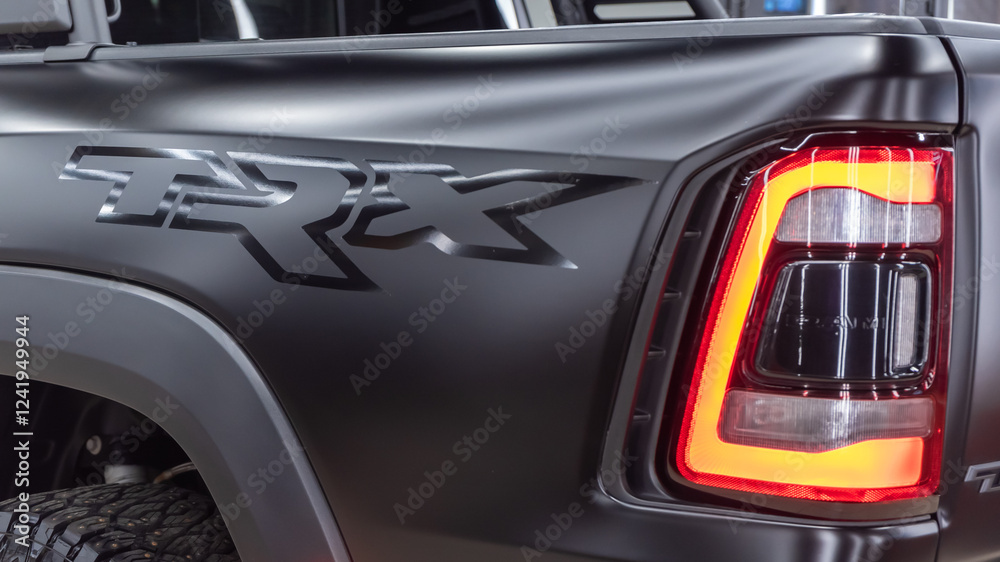 Dodge Ram TRX 1500 6,2 L supercharged 700 horse power logo on the ...