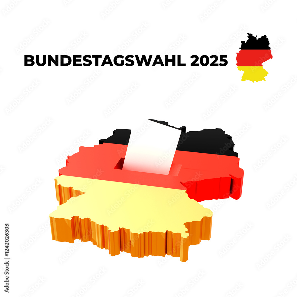 Bundestagswahl 2025, German Federal Election. Ballot box with German ...