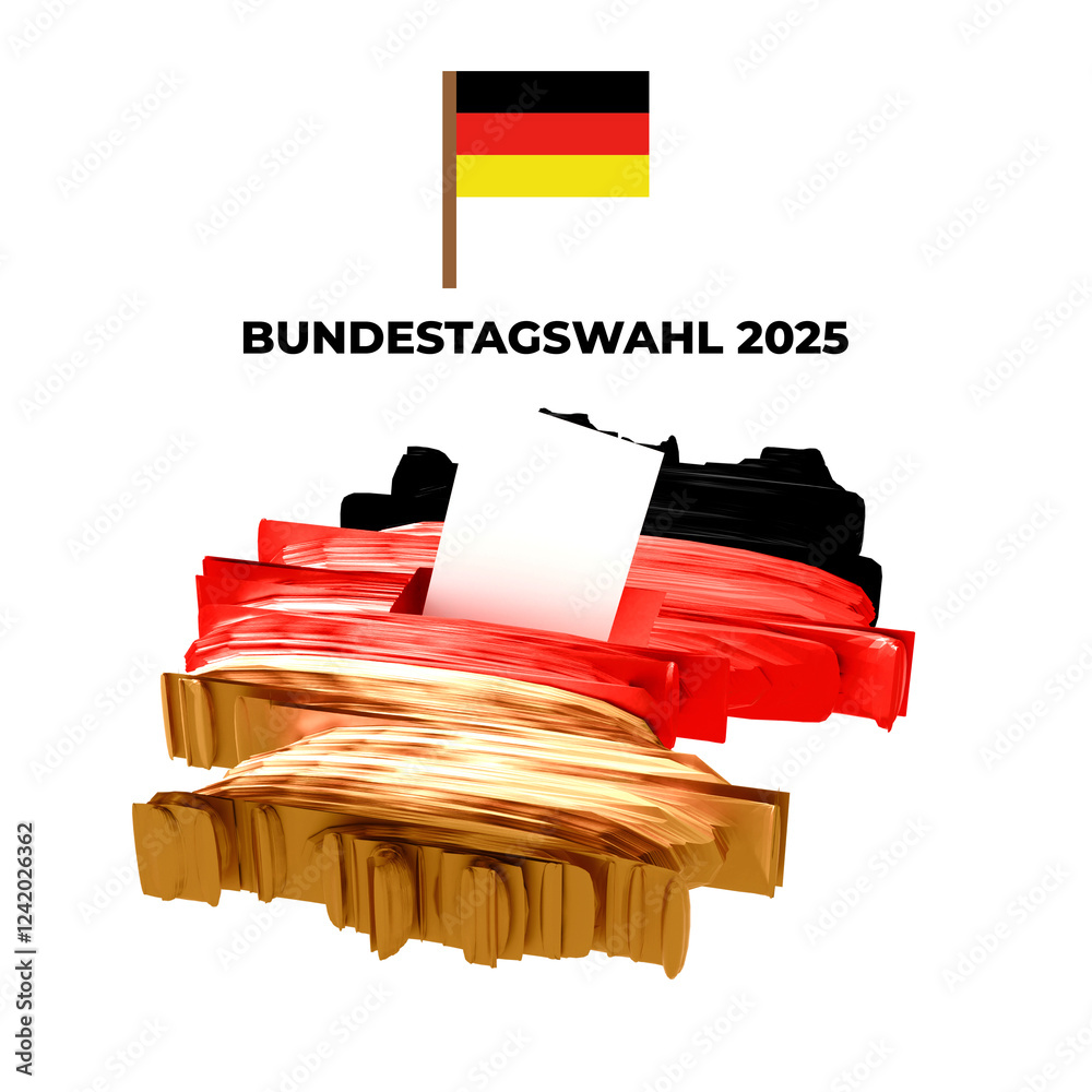 Bundestagswahl 2025, German Federal Election. Ballot box with German ...