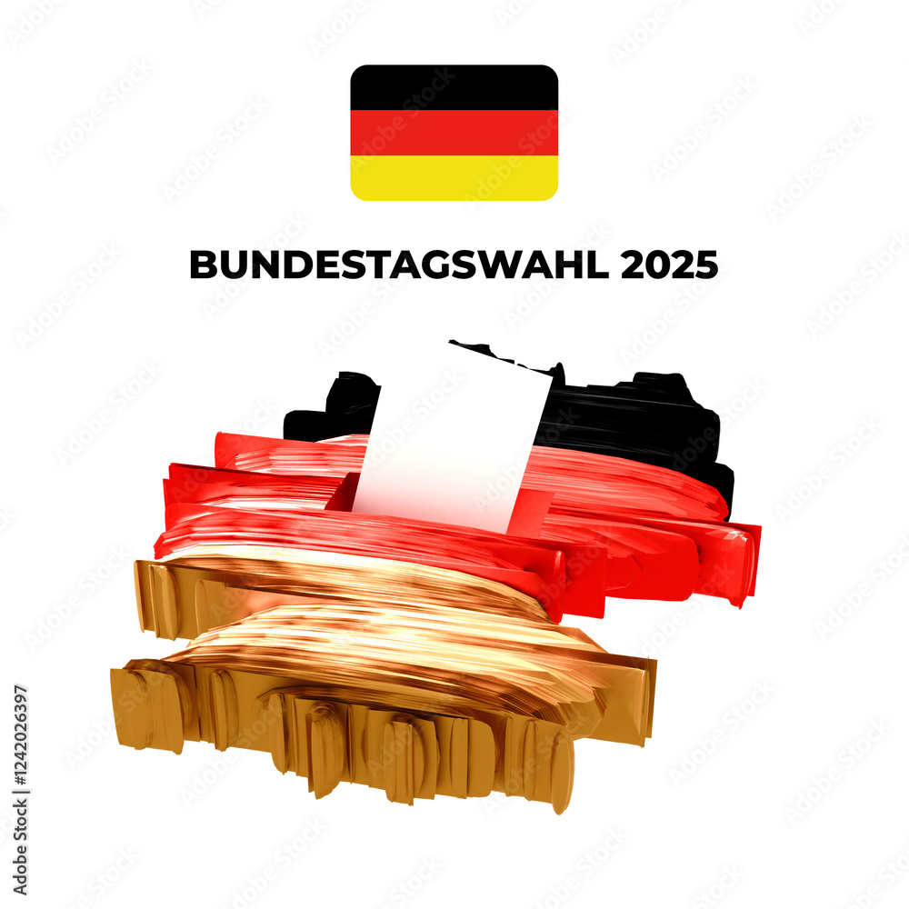 Bundestagswahl 2025, German Federal Election. Ballot box with German ...