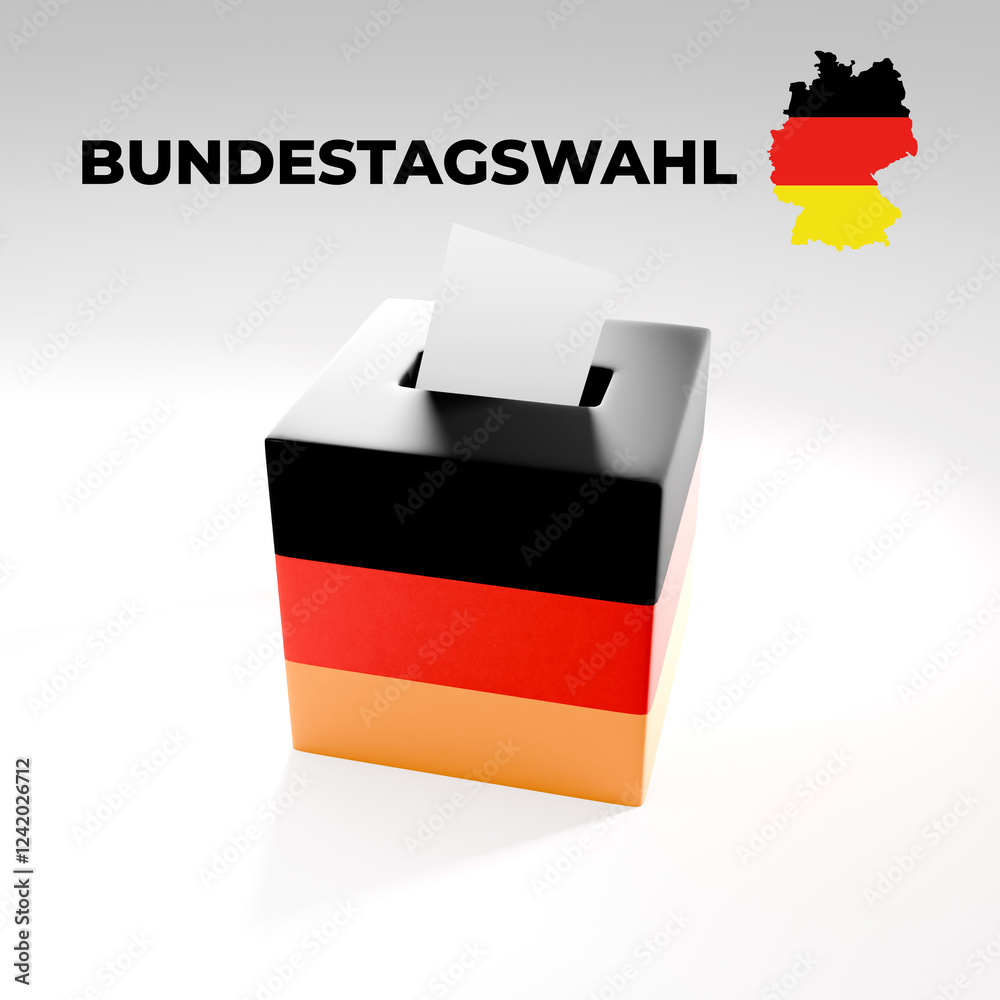 Bundestagswahl 2025, German Federal Election. Ballot box with German ...