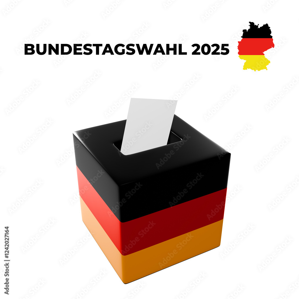 Bundestagswahl 2025, German Federal Election. Ballot box with German ...