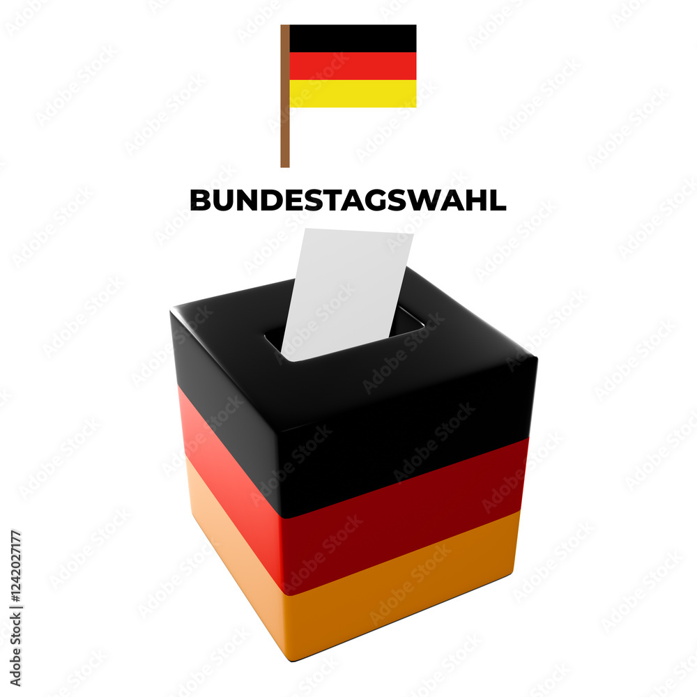 Bundestagswahl 2025, German Federal Election. Ballot box with German ...