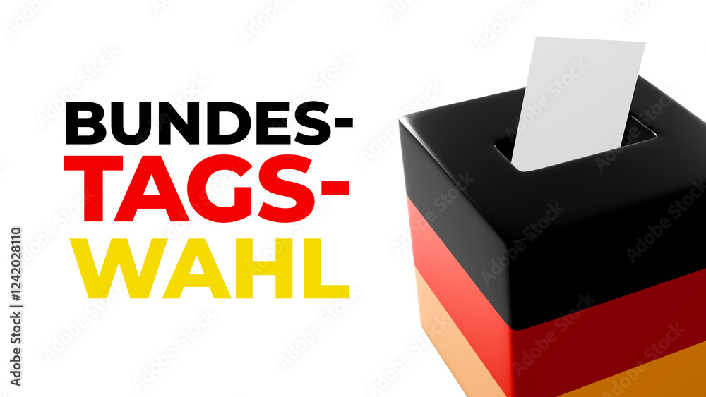 Bundestagswahl 2025, German Federal Election. Ballot box with German ...