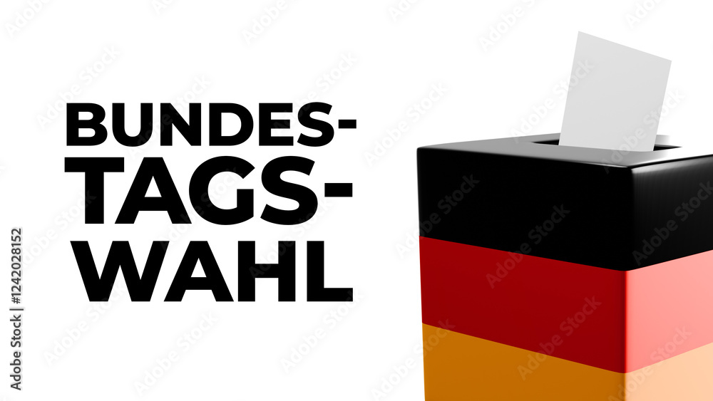 Bundestagswahl 2025, German Federal Election. Ballot box with German ...