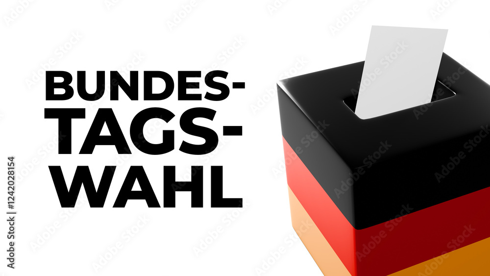 Bundestagswahl 2025, German Federal Election. Ballot box with German ...