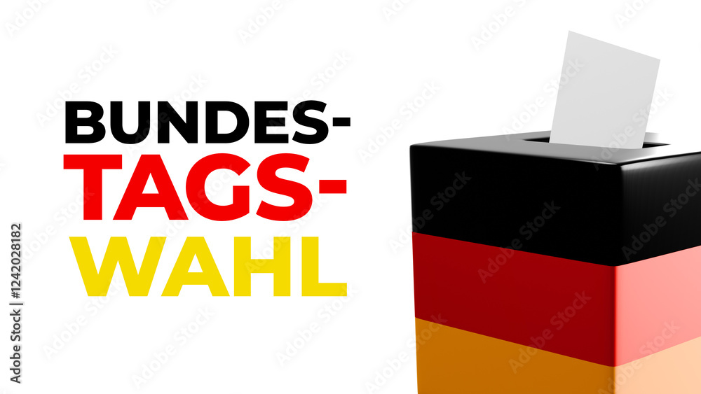 Bundestagswahl 2025, German Federal Election. Ballot box with German ...