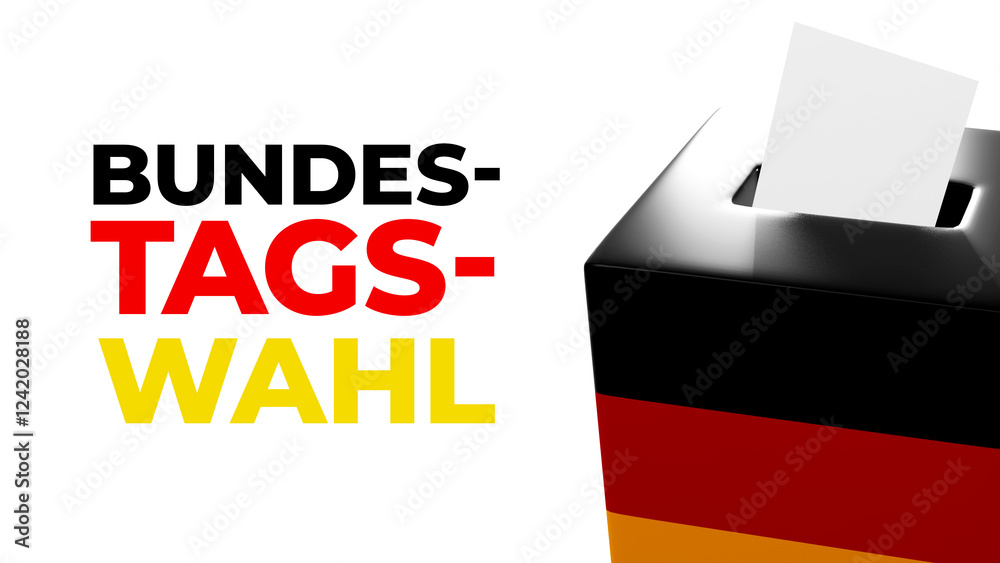 Bundestagswahl 2025, German Federal Election. Ballot box with German ...