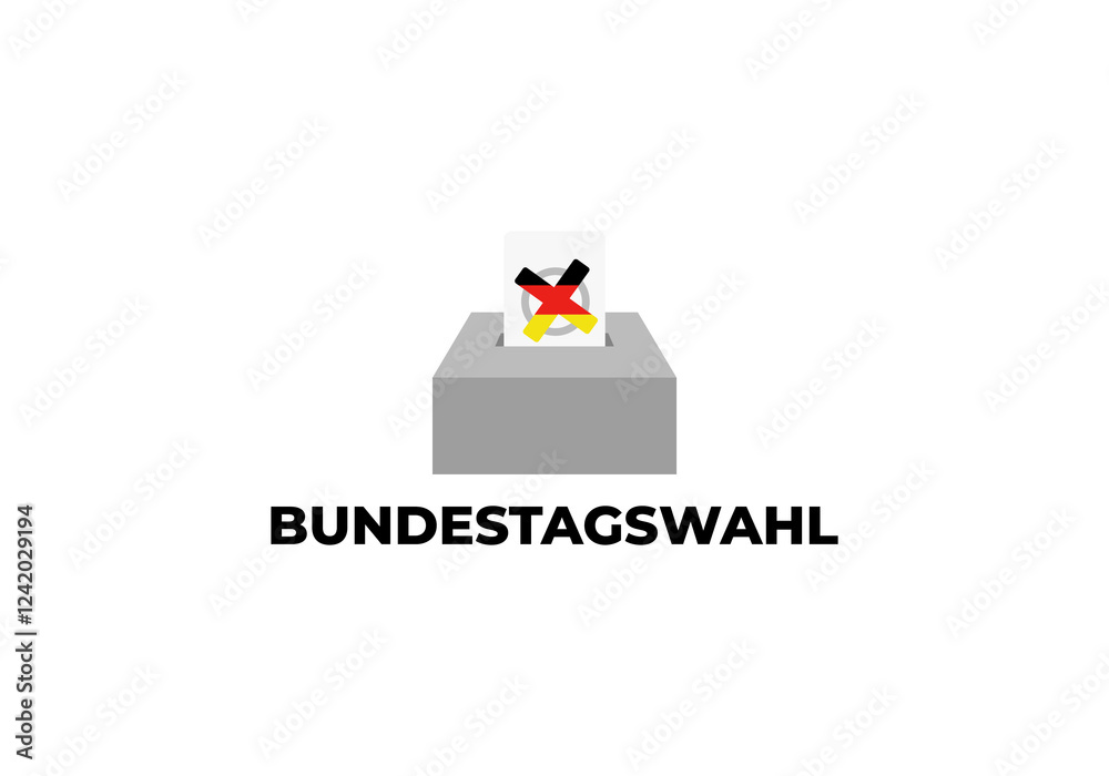 Bundestagswahl 2025, German Federal Election. Ballot box with German ...