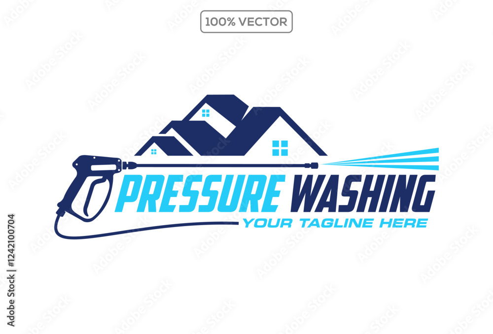 vector graphic of pressure power wash spray logo design illustration ...