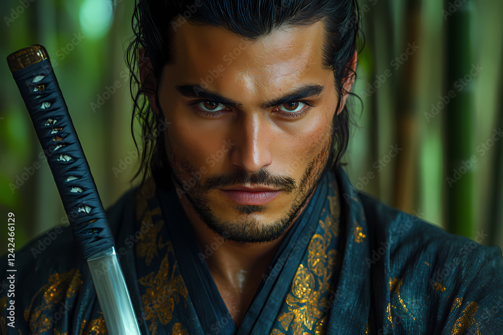 urban fashion images. Stylish model in denim jacket with hood poses for ...