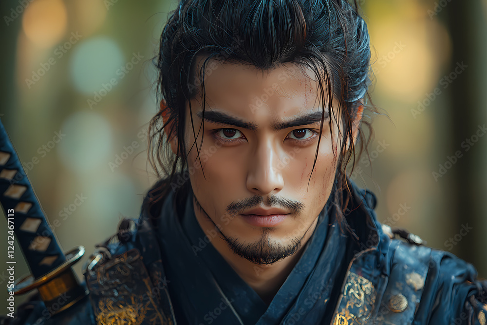 urban fashion images. Stylish model in denim jacket with hood poses for ...