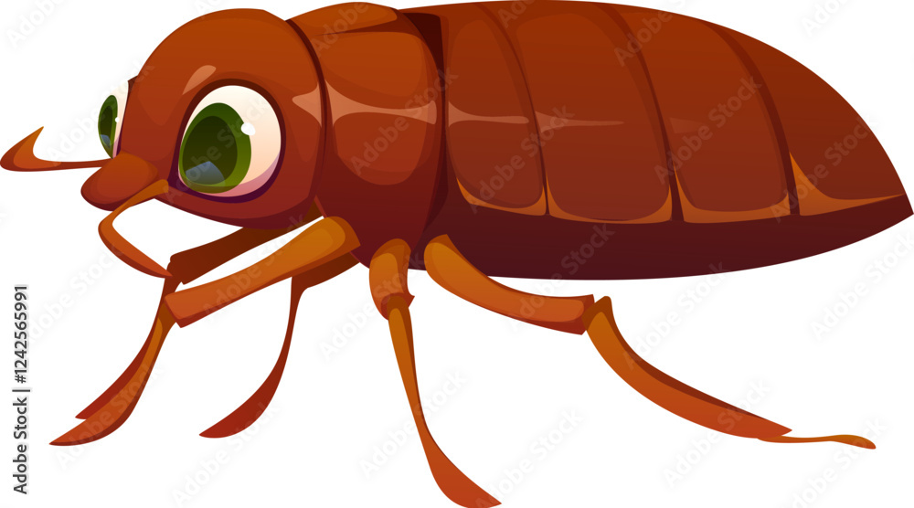Cartoon funny cockroach insect character with big, expressive eye ...