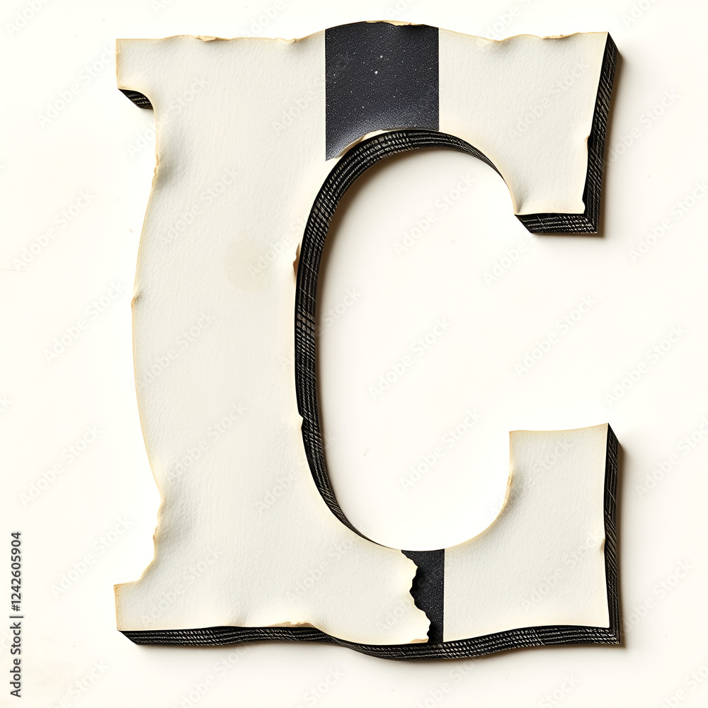 letter c magazine cut out font, ransom letter, isolated collage ...
