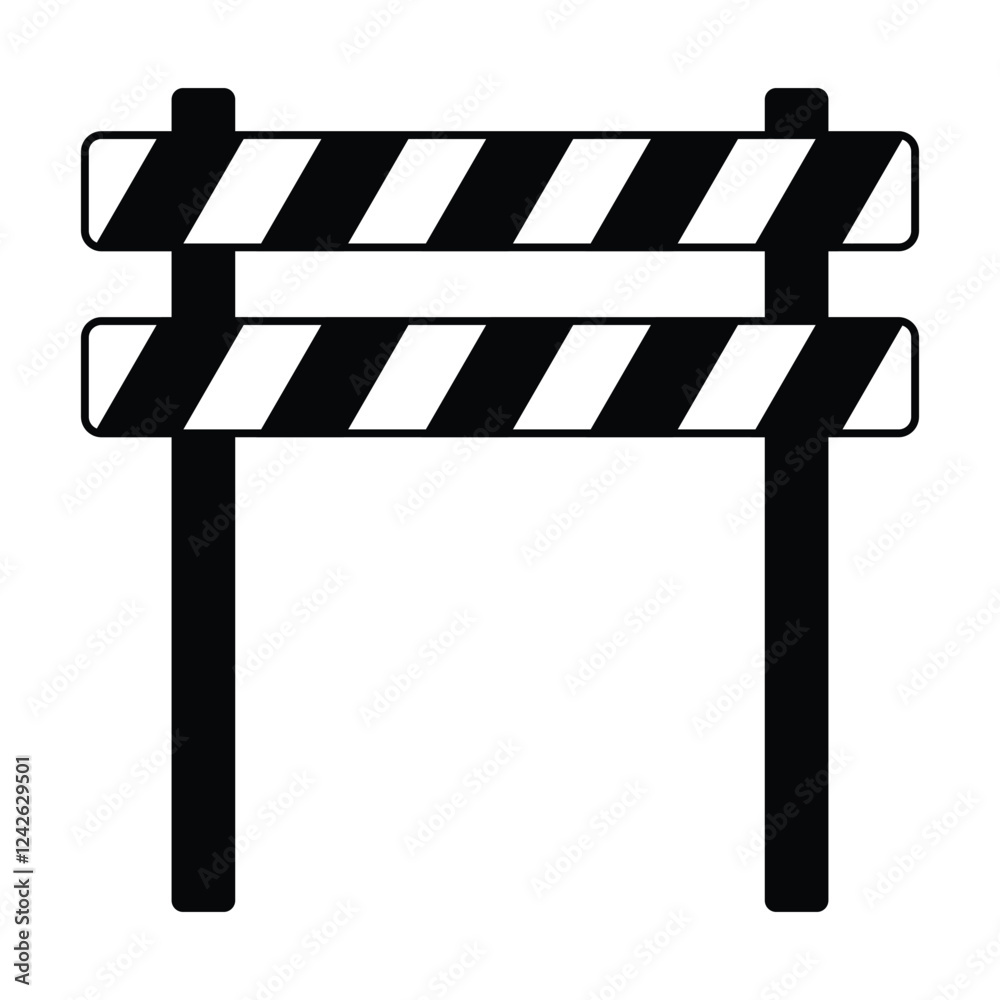 Road barrier icon sign. Road barrier symbol sign isolated on white ...