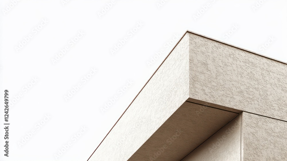 A modern house wall in warm beige with a subtle stucco texture ...