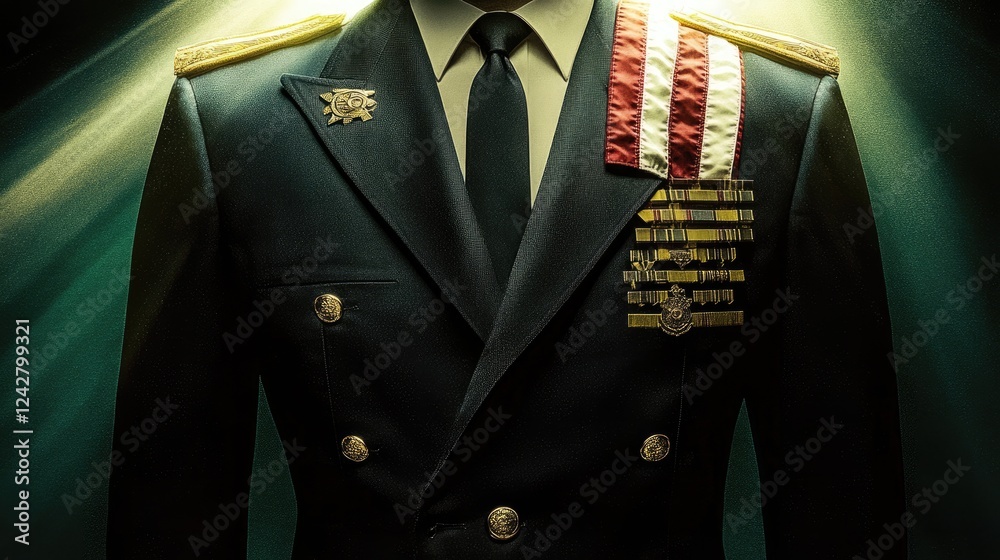 Military Uniform High Ranking Officer Decorated Jacket Stock ...
