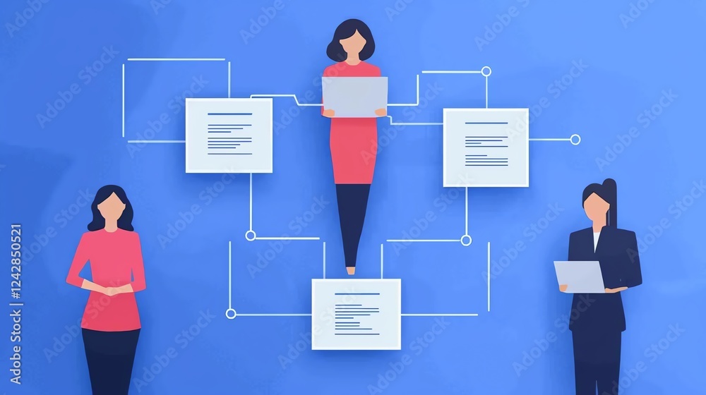 Digital project management dashboard with a structured workflow, representing organization Stock ...