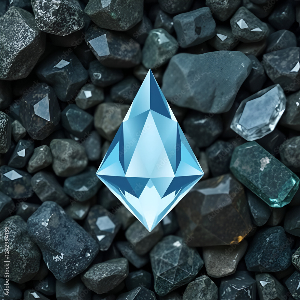 Crystal, a stone background. Gems. Vector. The triangle, triangulation ...
