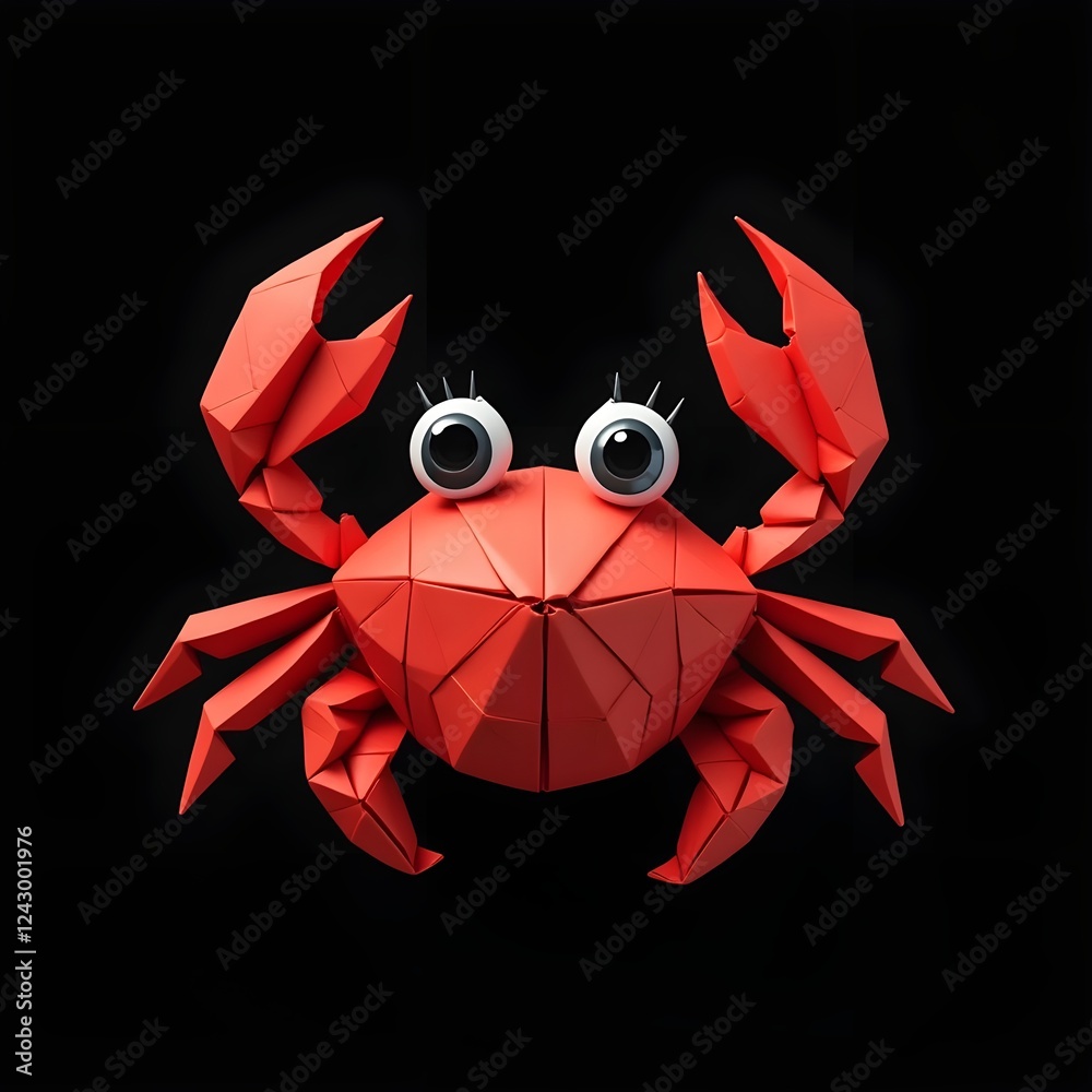 Stylized paper starfish juvenile, origami-inspired animal art ...