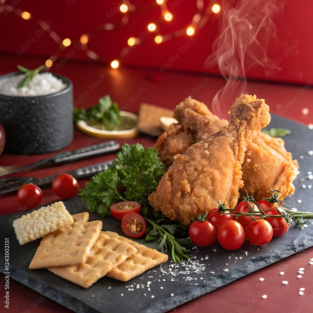 Delicious looking freshly roasted chicken with honey glaze and crusty ...