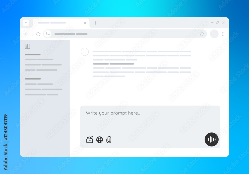 AI interface screen of large language model chat assistant with ... AI interface screen of large language model chat assistant with ...