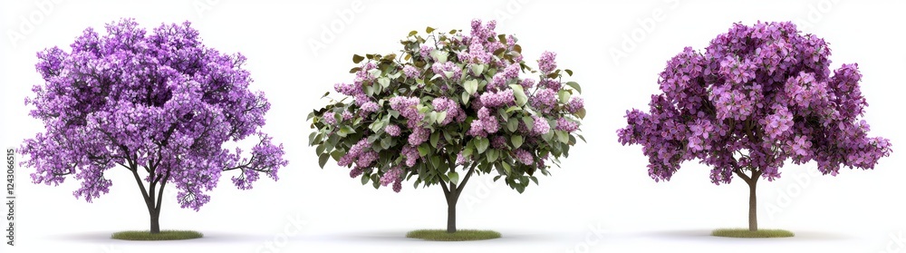 Lagerstroemia (Crape Myrtle, Crepe Myrtle) and Cherry trees with pink ...