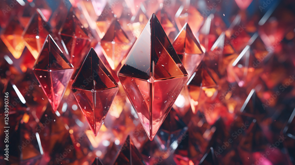 Ilustración de Stock Misaligned prisms intersecting within the abstract ...