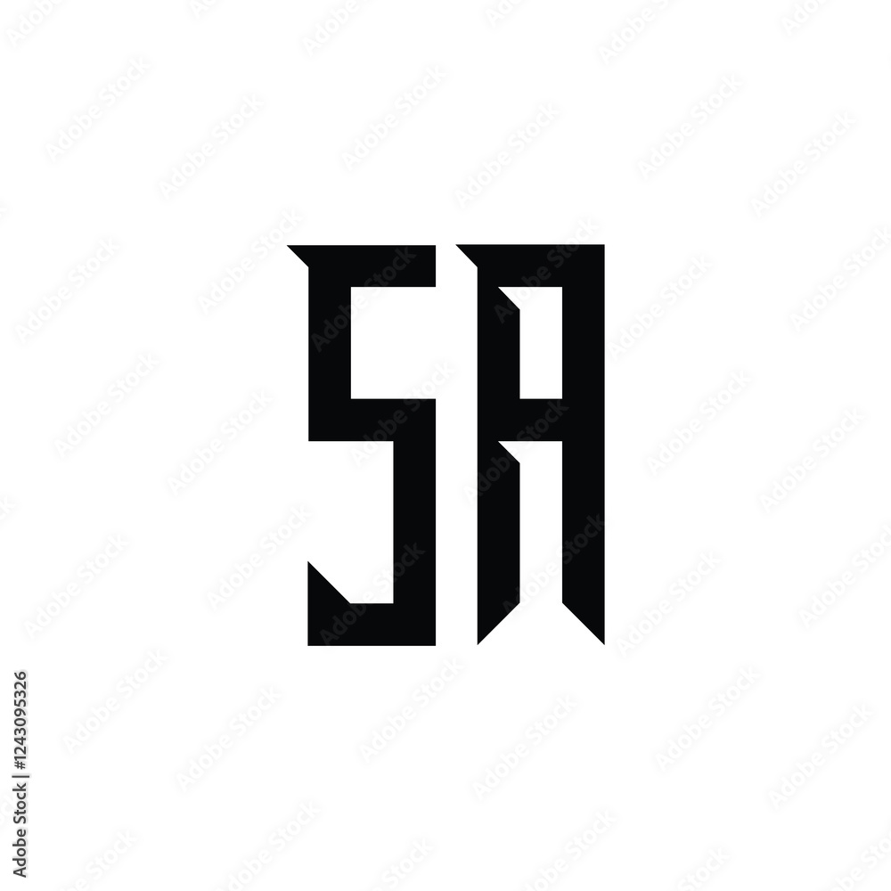 SA monogram logo design letter text name symbol monochrome logotype ...
