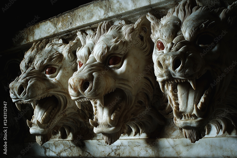 Cerberus is a three-headed monster - the guardian of the underworld of ...