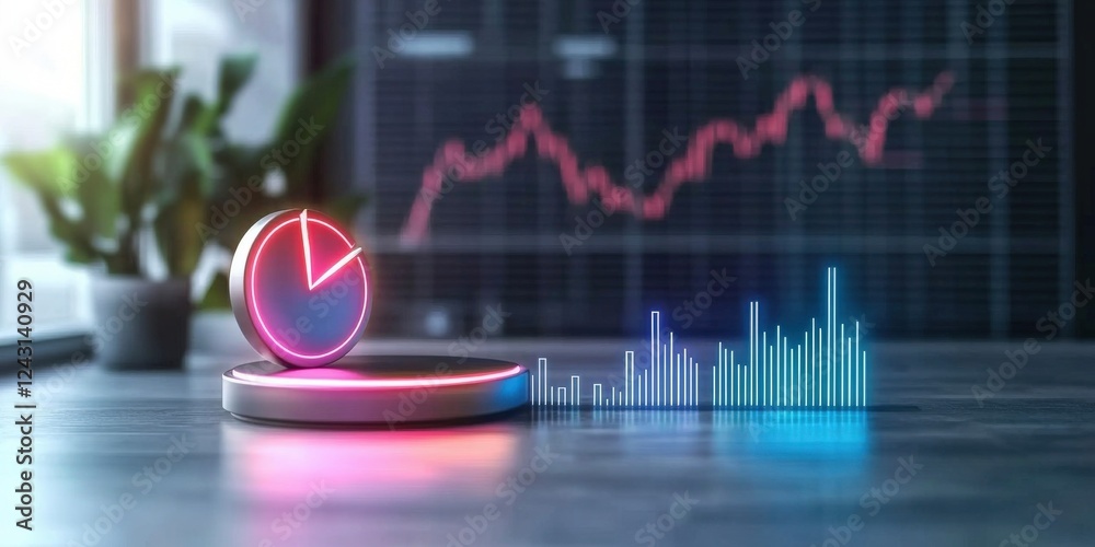 Marketing research survey statistics concept. 3D graph design with ...