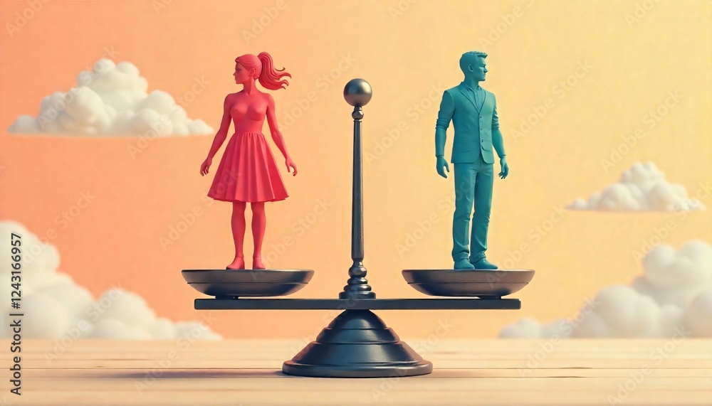 Ilustración de Stock An illustration symbolizing gender equality ...